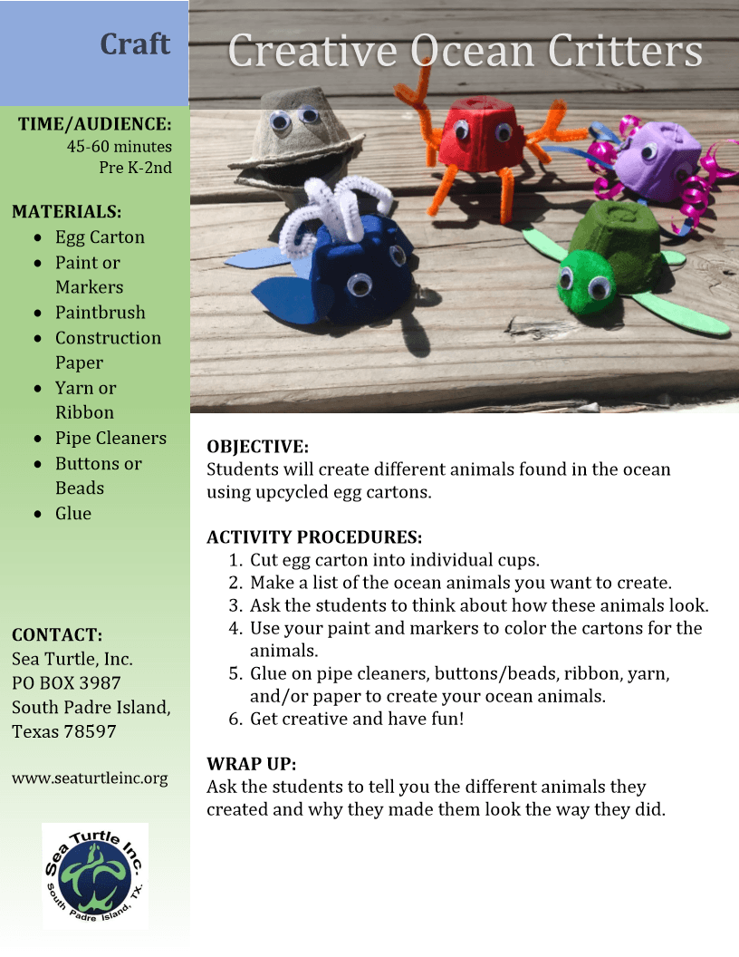 Creative Ocean Critters - Sea Turtle Inc.